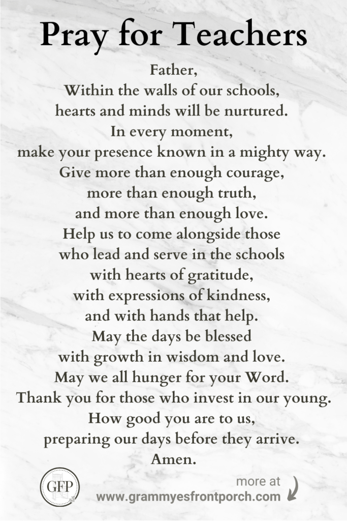 How To Pray For Teachers - Grammye's Front Porch