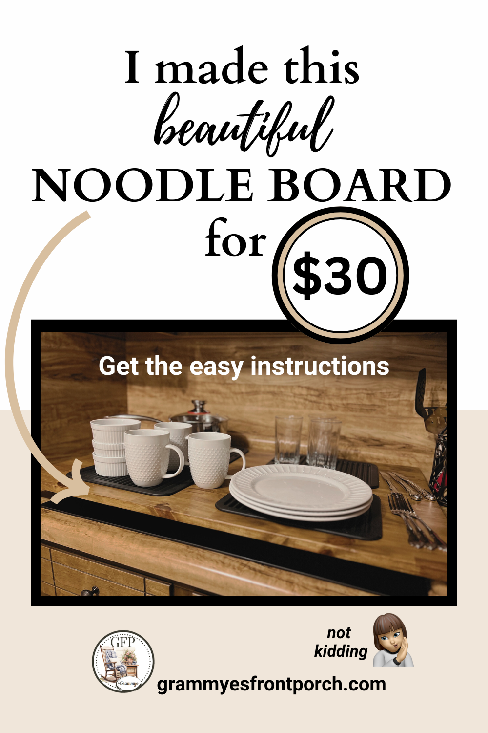 Make Your Own Noodle Board For LESS - Grammye's Front Porch